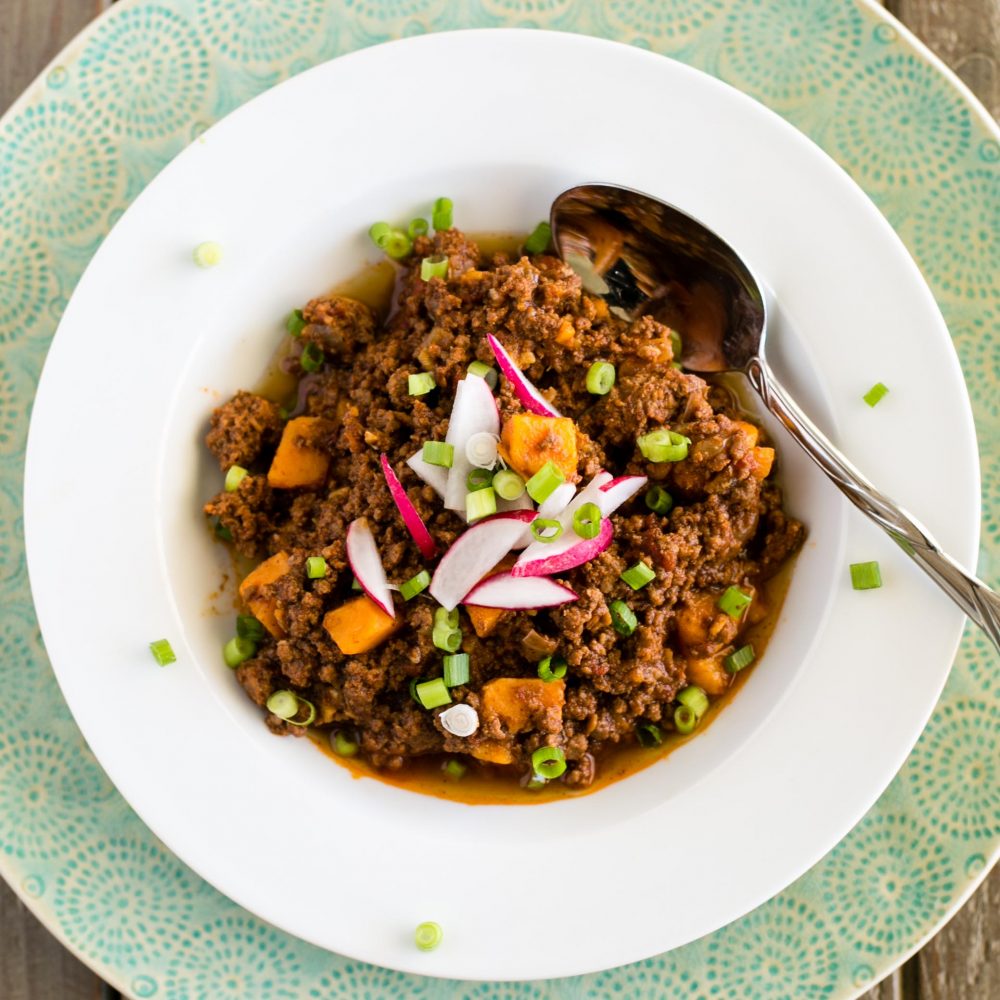 Bison Sweet Potato Chipotle Chili - Paleo Spirit
